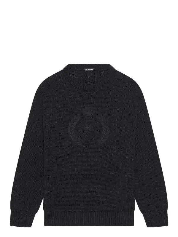 Balenciaga Bb Laurel Embroidered Crewneck Jumper - Black