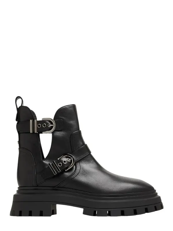 STUART WEITZMAN Maverick Bedford Moto Leather Boots - Black