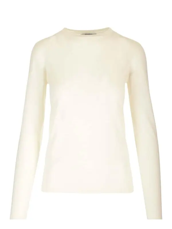Max Mara Round Neck Long Sleeve Sweater - White