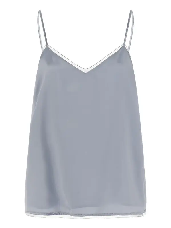 Fabiana Filippi Silk-effect V-neck Camisole - Light Blue