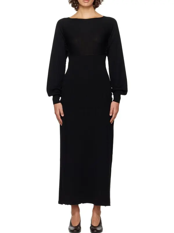 Paloma Wool Long Sleeve Button Detail Dress - Black