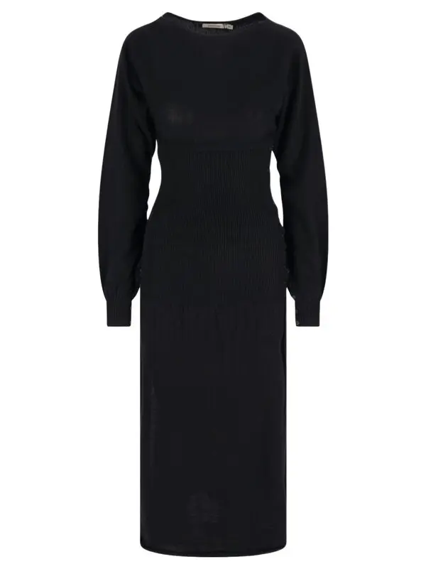 Paloma Wool Long Sleeve Button Detail Dress - Black