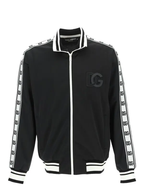 Dolce & Gabbana Logo Panel Bomber Jacket - Black