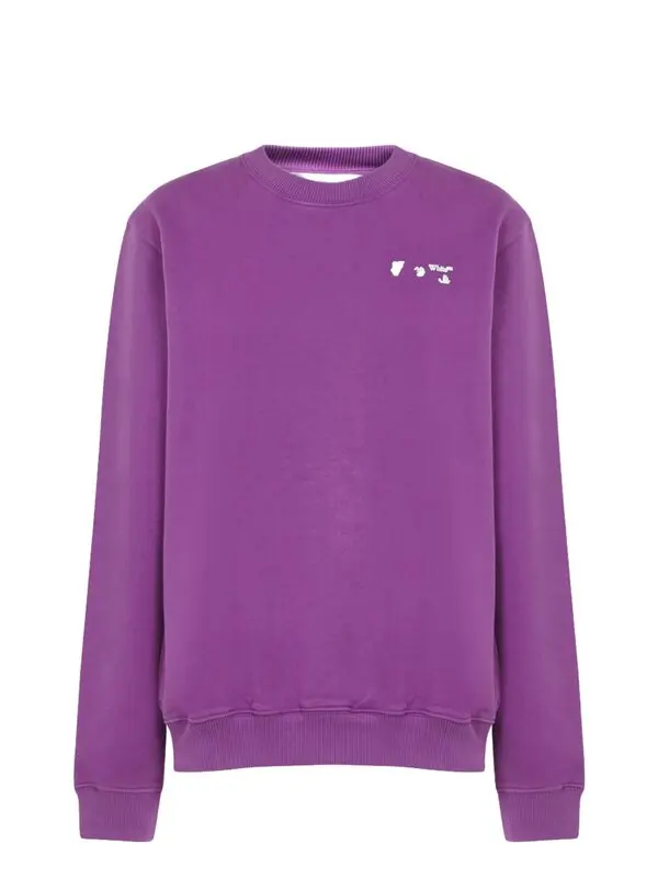 Off-White Logo Print Long Sleeve Sweatshirt - Purple