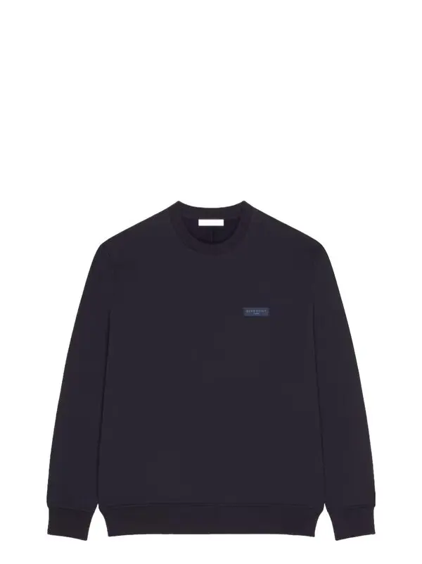 Givenchy Fleece Sweatshirt With Paris Gros Grain Detail - Deep Navy Blue