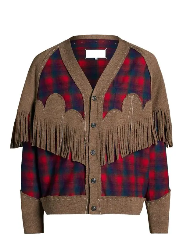 MAISON MARGIELA Pendleton Fringe Cardigan - Green