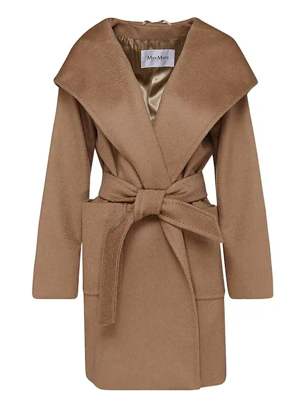 Max Mara Belted Long-sleeved Coat - Camel