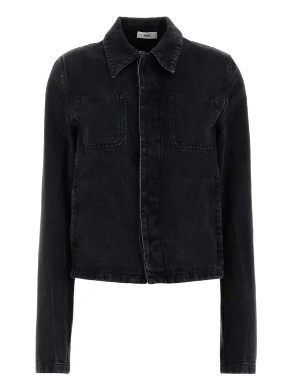 RIER Denim Jacket With Pointed Collar - Black
