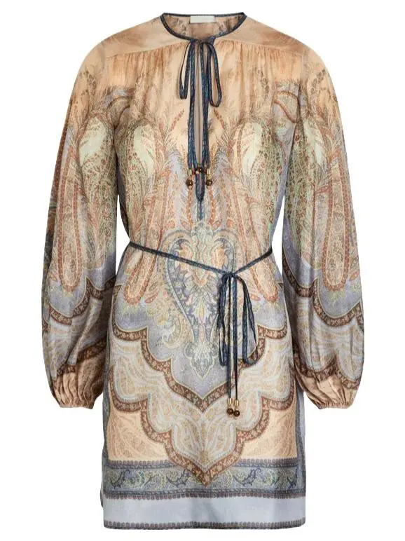 Zimmermann Wanderlust Beaded Detailed Mini Dress - Nude