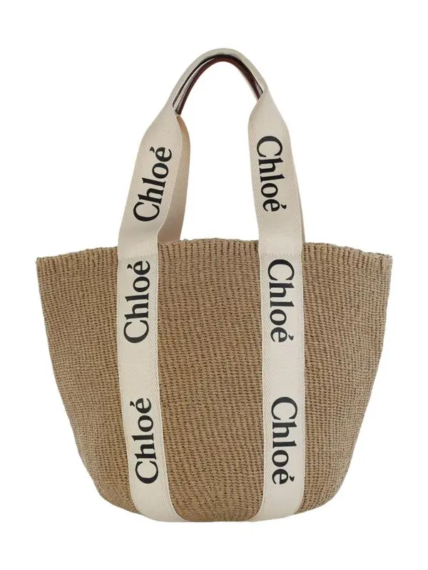 Chloé Woody Logo-strap Shoulder Bag - Nude