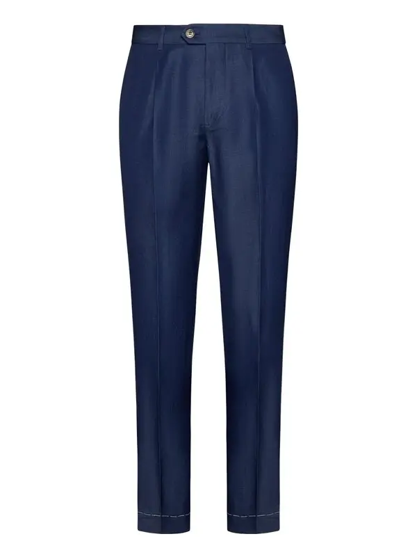 Brunello Cucinelli High-waist Tapered Trousers - Blue