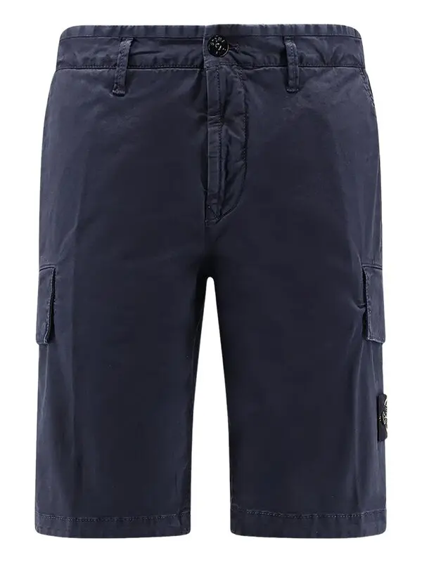 Stone Island Regular Fit Cargo Bermuda Shorts - Blue