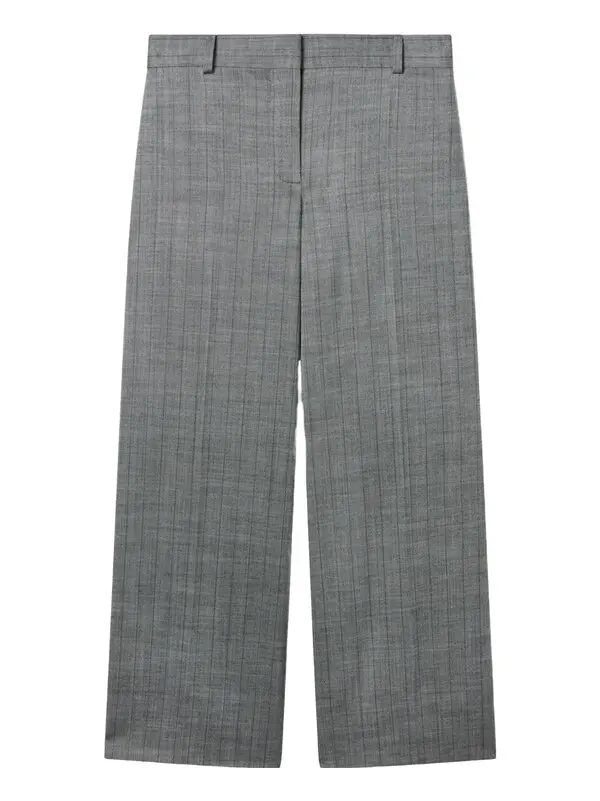 Stella McCartney Wide Leg Pinstripe Trousers - Grey