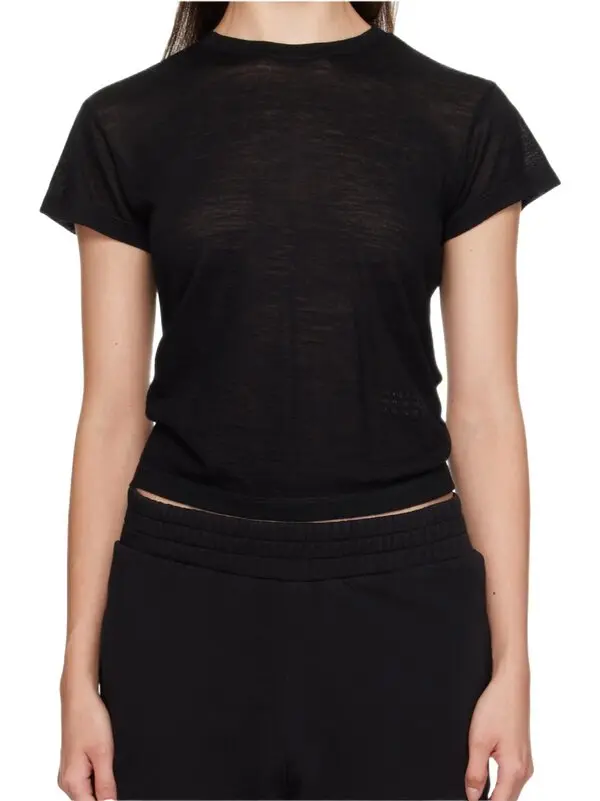 MAISON MARGIELA Rib-knit Crewneck T-shirt - Black