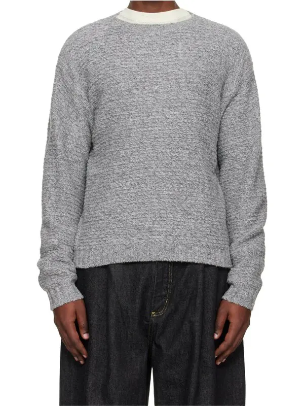 Studio Nicholson Camden Wool Blend Knit Sweater - Grey