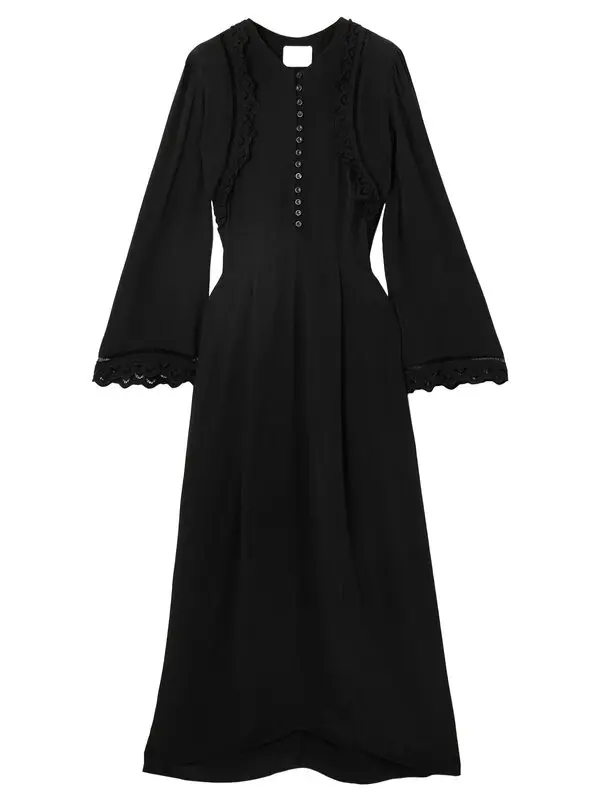 Isabel Marant Étoile Long Sleeve Embroidered Dress - Faded Black
