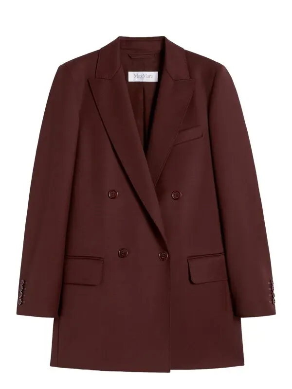 Max Mara Double Breasted Peak Lapel Blazer - Cherry