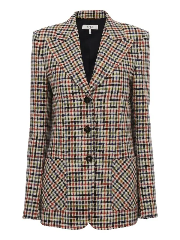 Chloé Single-breasted Checked Jacket - Polychromatic