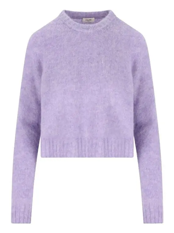 Celine Crewneck Sweater In Shetland Wool - Purple