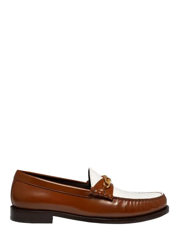 Celine Logo Loafers - Brown