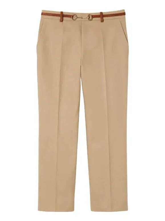 Gucci Pleated Belted Tailored Pants - Beige