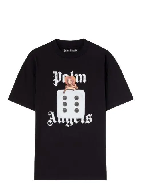 Palm Angels Holly Pin-up Drop Shoulder T-shirt - Black