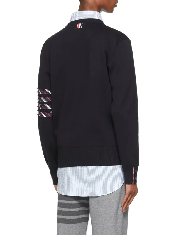 Thom Browne Milano Stitch 4-bar Pullover - Navy Blue