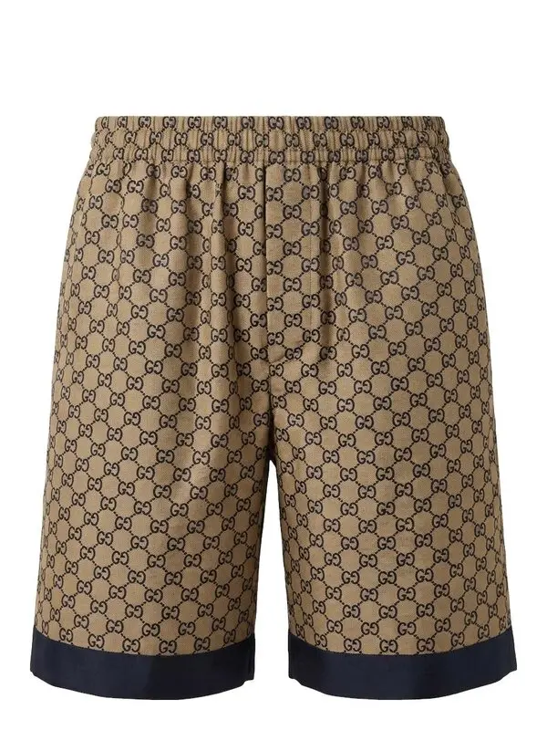 Gucci All-over Gg Monogram Shorts - Blue/beige