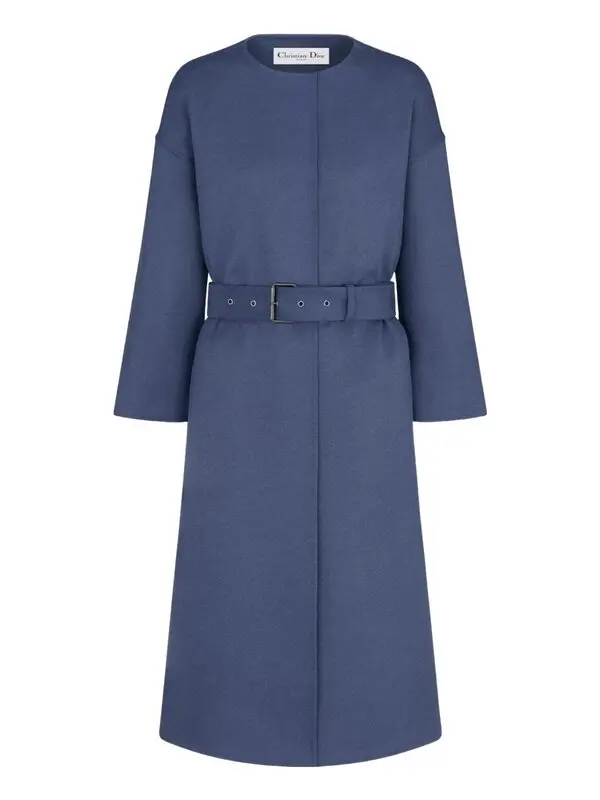 Dior Belted Coat - Navy Blue
