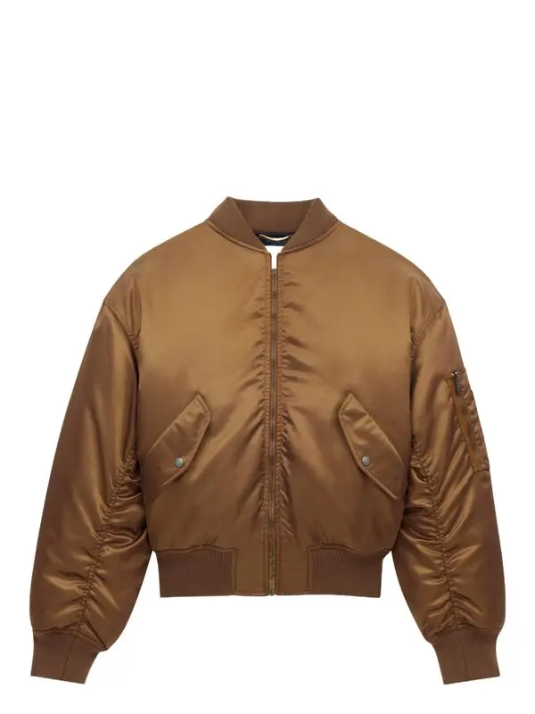 Saint Laurent Zip-up Padded Bomber Jacket - Brown