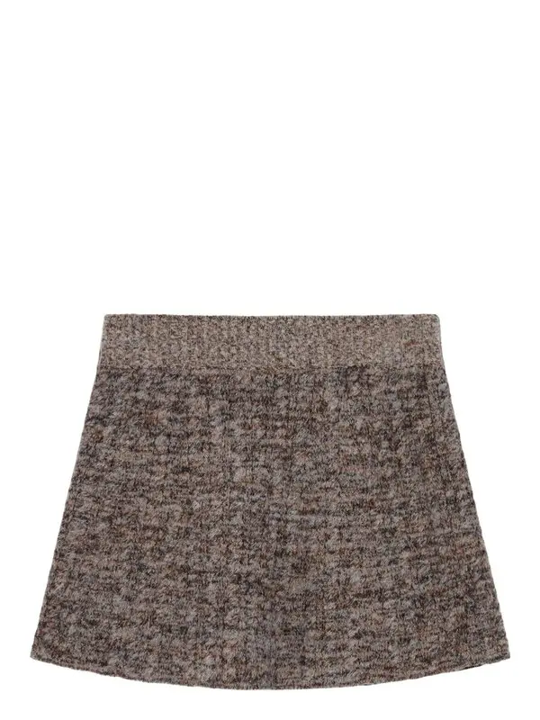 Stella McCartney Ribbed Chunky Knit Mini Skirt - Brown