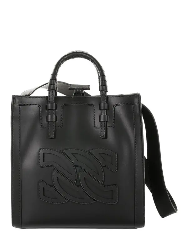 Casadei Beauriva Logo-patch Shopper Bag - Black