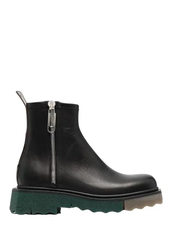 Off-White Zipped Ankle Boots - Black