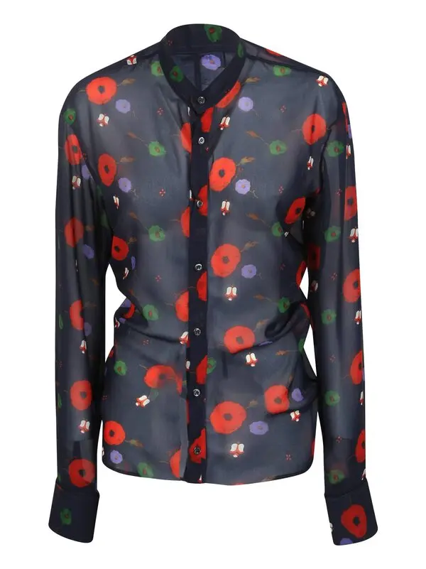 Dsquared2 Floral Printed Long Sleeve Shirt - Black