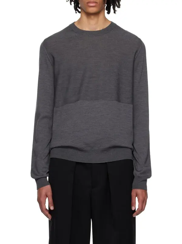 JIL SANDER Crew Neck Wool Sweater - Black