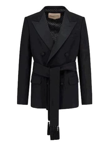 Valentino Garavani Double-breasted Belted Jacket - Black