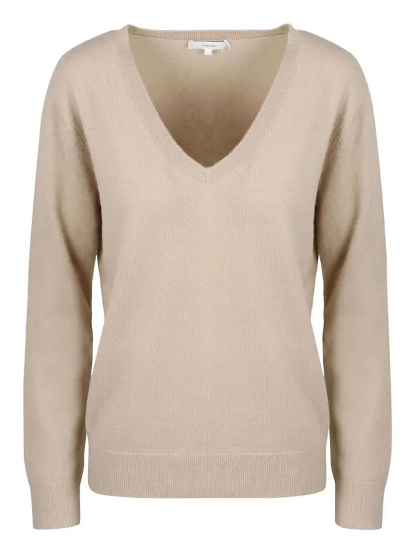 Vince V-neck Boxy Knitted Sweater - Nude