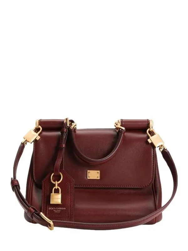 Dolce & Gabbana Medium Sicily Padlock-embellished Leather Handbag - Red
