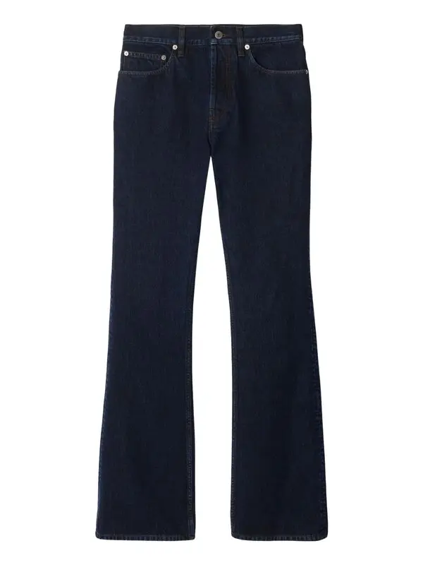 Burberry Logo Patch Flared-leg Jeans - Blue