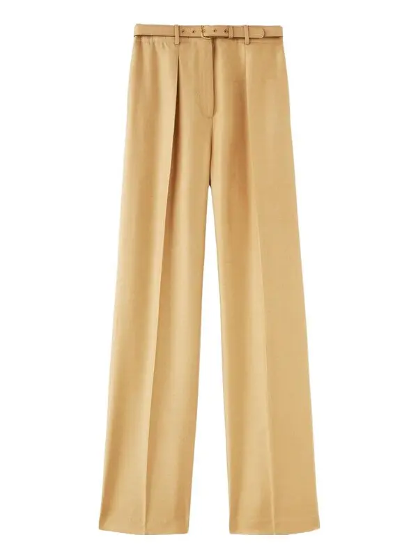 Loro Piana Edward Belted Trousers - Pebble