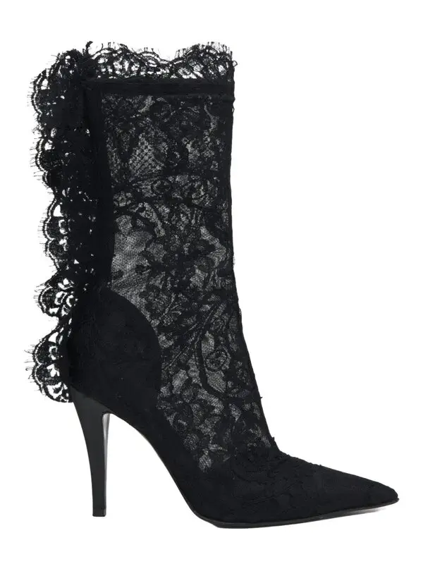 Alexander McQueen Lace Ankle Boots - Black