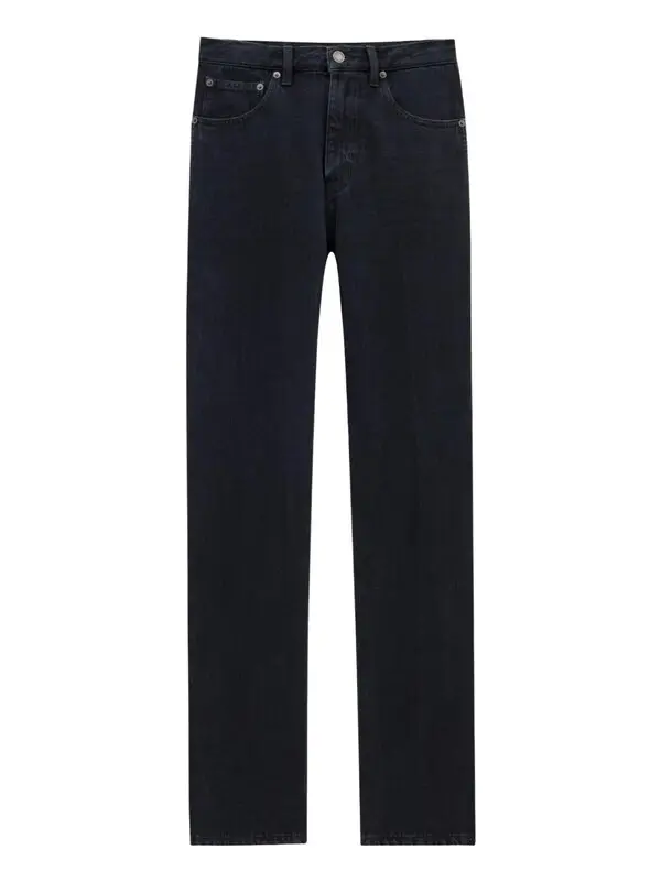 Saint Laurent Logo Patch Straight Leg Jeans - Pure Carbon Black