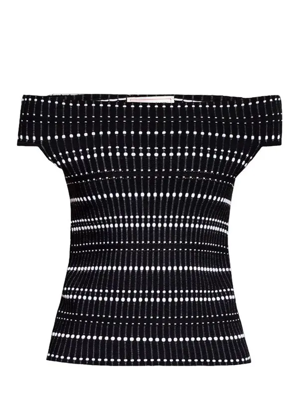 Alexander McQueen Graphic Print Off-the-shoulder Top - Black