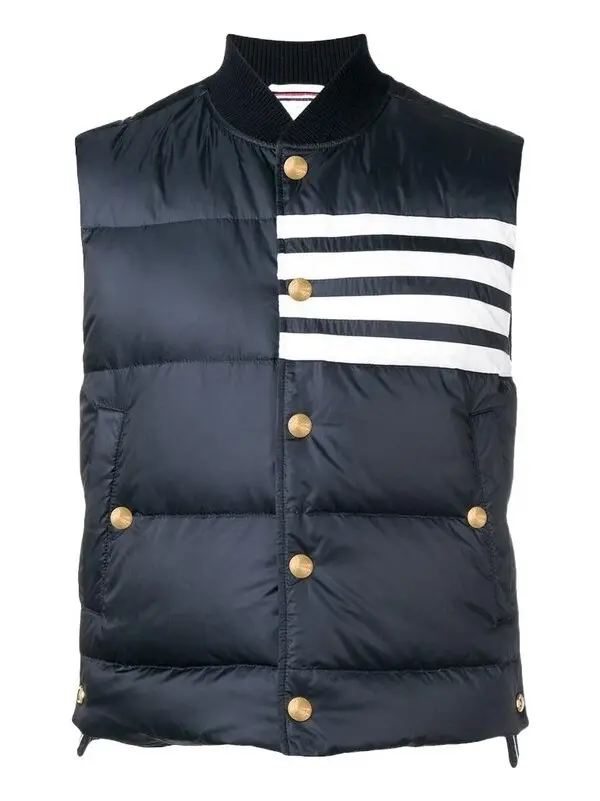 Thom Browne 4-bar Down Gilet - Navy Blue