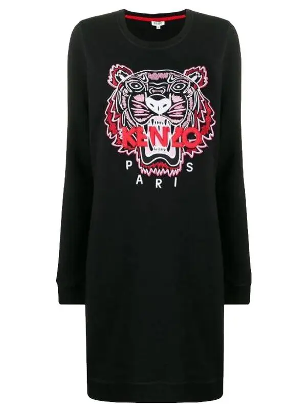 Kenzo Embroidered Mini Dress - Black
