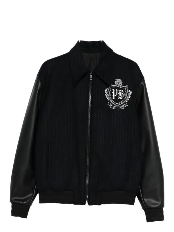 Balmain Zip-up Panelled Bomber Jacket - Black