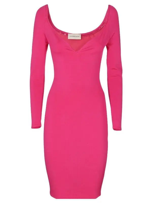 Alexandre Vauthier Fitted Mini Dress With Long Sleeves - Pink