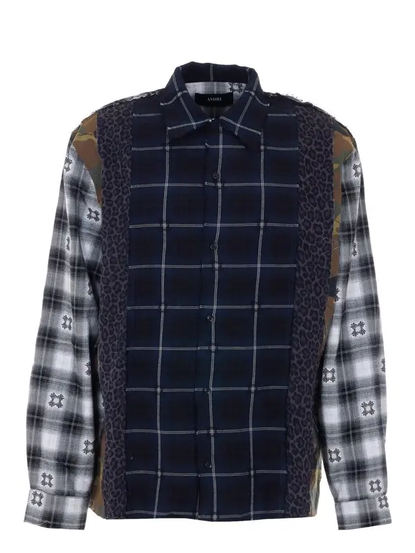 Amiri Long-sleeved Plaid Shirt - Black