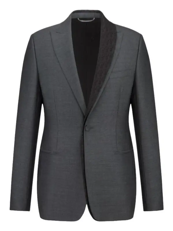 Dior Asymmetric Shawl Collar Blazer - Gray