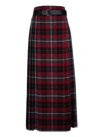 Dior Checked Maxi Skirt With Belt Detail - Black